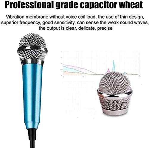 YUMOMUY Mini Microphone,Tiny Microphone,Mini Karaoke Microphone for Mobile Phone Laptop Notebook Apple iPhone Sumsung Android (Blue)