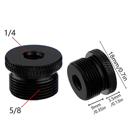 SAVITA 2pcs Mic Foot Adapter Screw Thread Adapter 1/4 Female to 5/8 Male Tripod Screw Adapter for Camera Monitor Microphone Stand