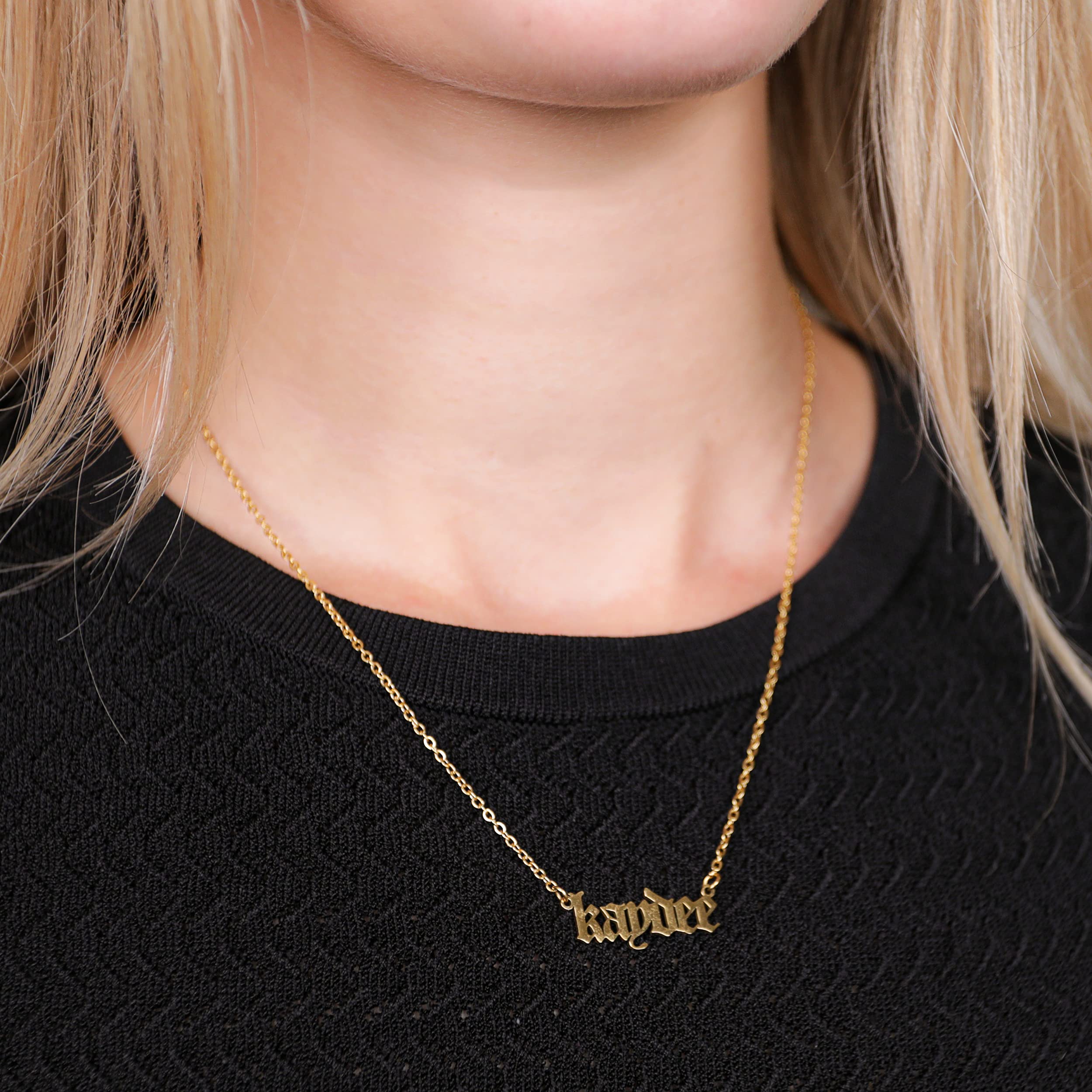 Sorority Shop Alpha Phi Necklace β AP Old English Font Design, 18K Gold Plated, Alpha Phi Gifts for Women