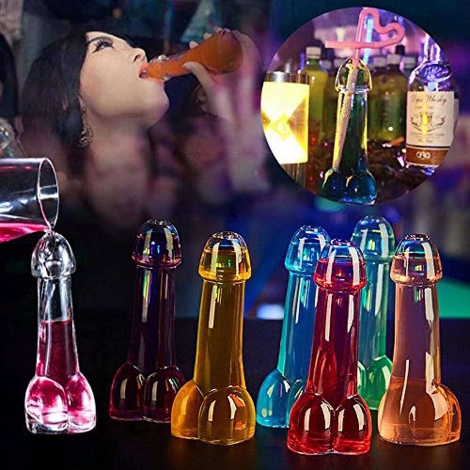 Party Wine Glasses, Unique Wine Glasses, Creative πππ§π’Ε‘ Shape Transparent Whiskey Glasses Champagne Glasses Wine Cup, Novelty Drinking Cup Decoration For Bars, Night Clubs, (B-4PCS, One Size)