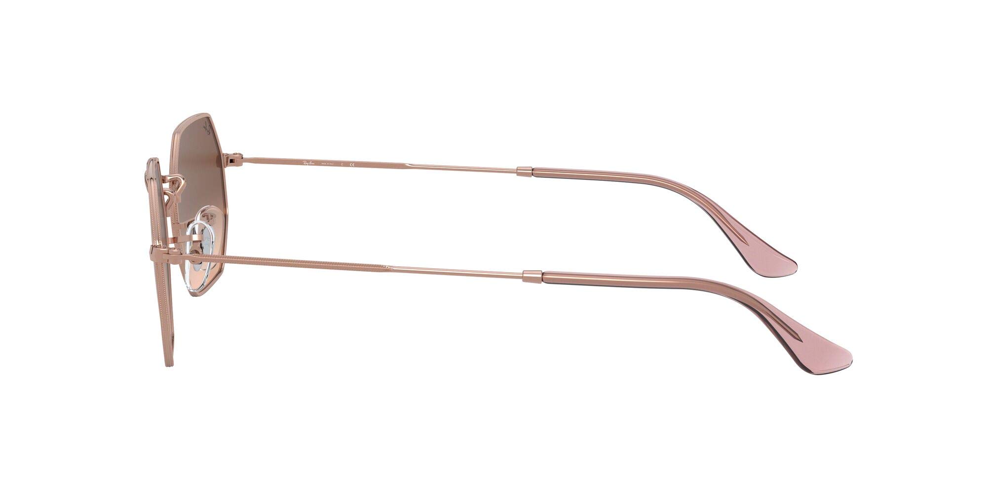 Ray-Ban RB3556N Octagonal Flat Lens Sunglasses, Copper/Pink Gradient Brown, 53 mm