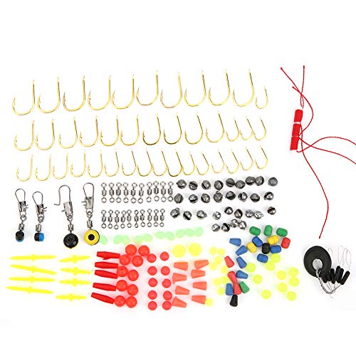 Yeuipea Fishing Tool Set Box,Fish Lure Beads Bait Jig Hook Swivels Tackles Set with Box for Sea Fishing