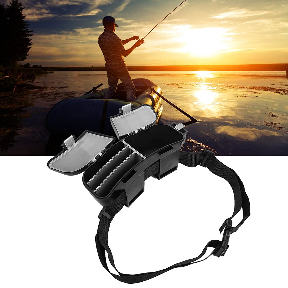 Yeuipea Fishing Lures Box, Portable Fishing Lures Box Waist Pack Adjustable Belt Fishing Tackle Storage Kit