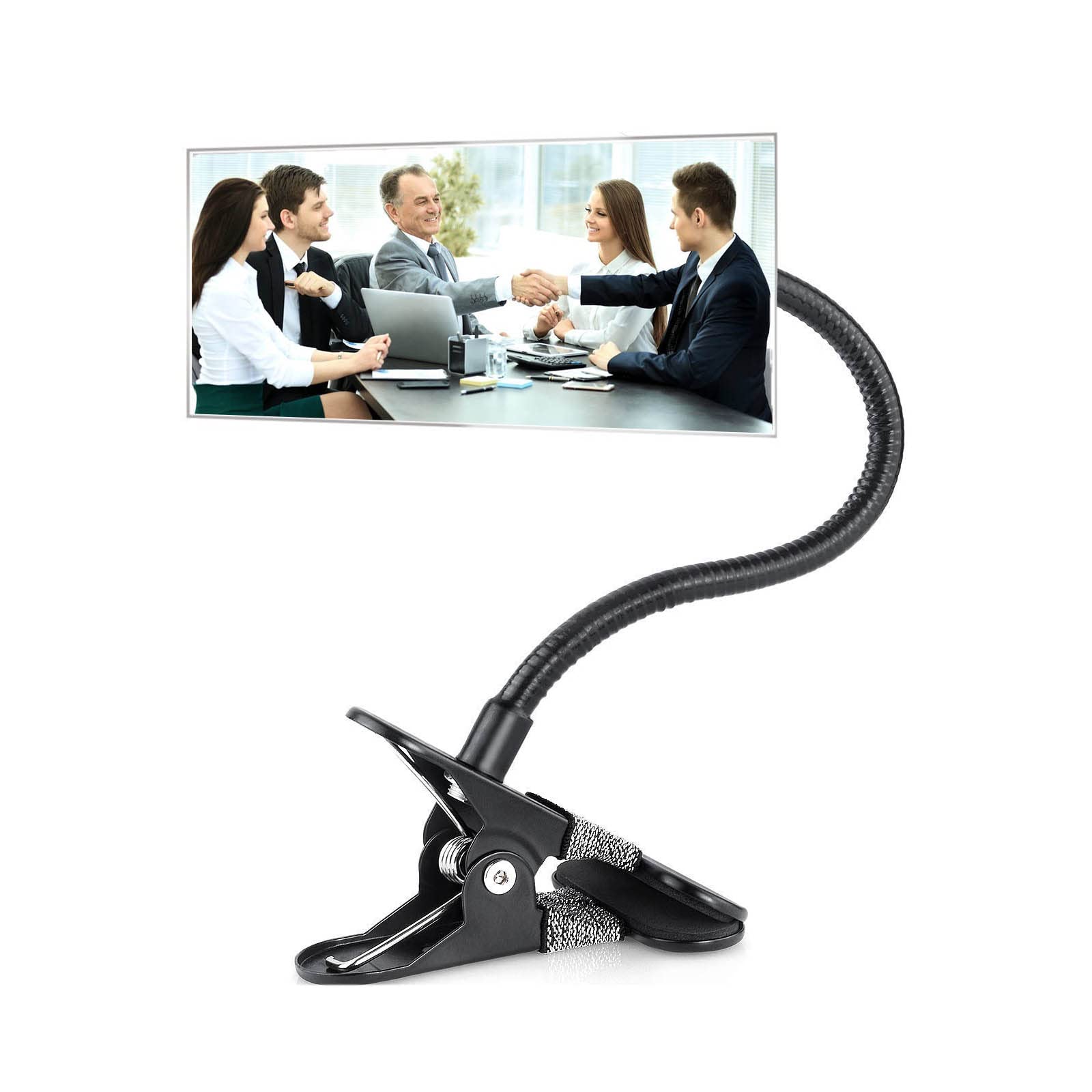 Xxmbbjy Clip On Security Cubicle Convex Mirror, Adjustable Computer Rearview HD Mirror for Office Personal Safety and Security Cabinet Desk Rear View Monitors or Anywhere (6.69" x 2.95", Rectangle)