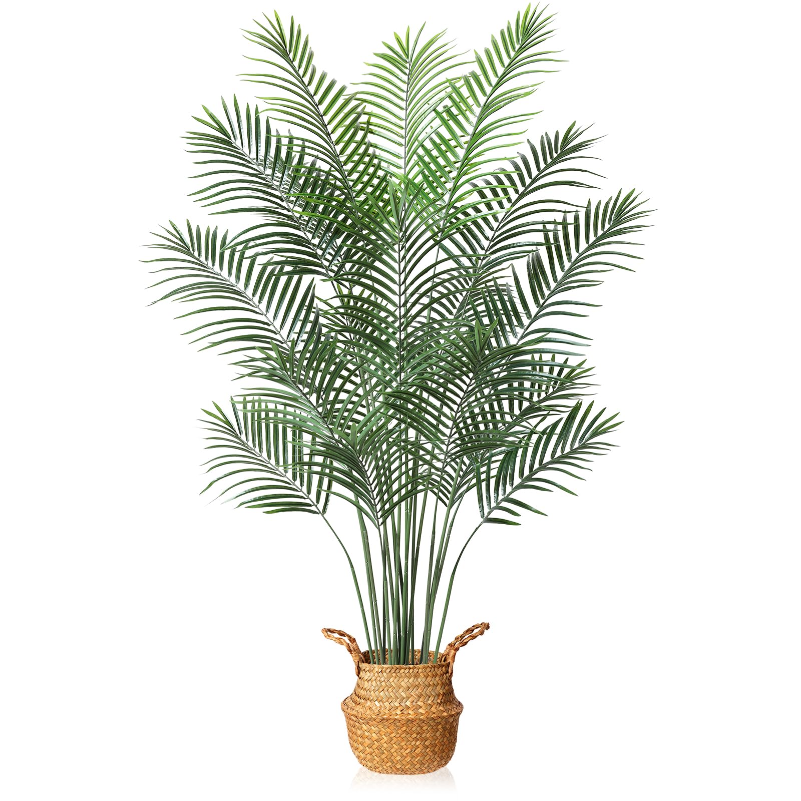MOSADE Artificial Areca Palm Tree 6Feet Fake Tropical Palm Plant and Handmade Seagrass Basket, Perfect Tall Faux Dypsis Lutescens Plants for Entryway Modern Decor Home Office Porch Balcony Gift