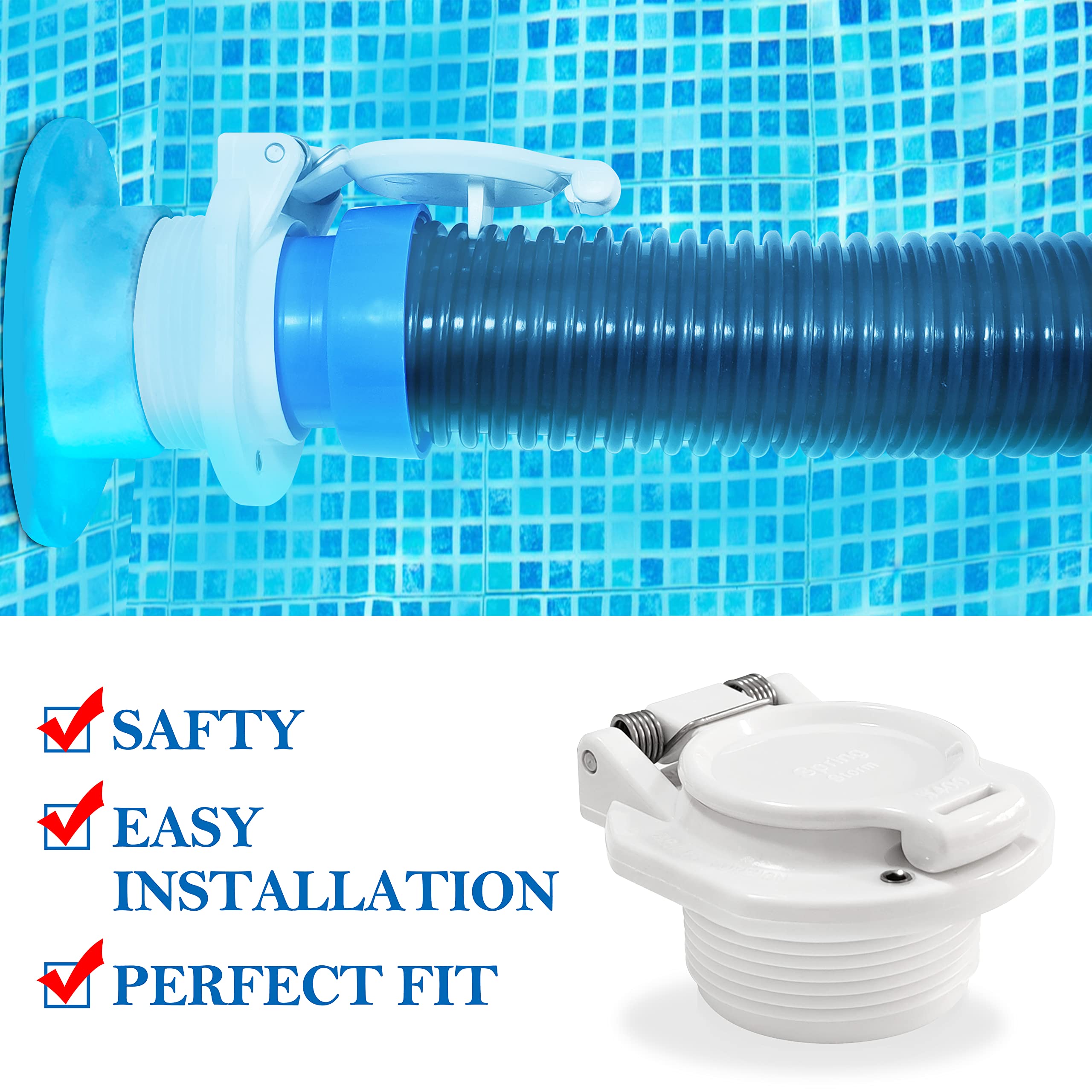 W400BWHP Free Rotating Vacuum Lock Safety Wall Accessories Replacement for Hayward Navigator Pool Cleaners(White)
