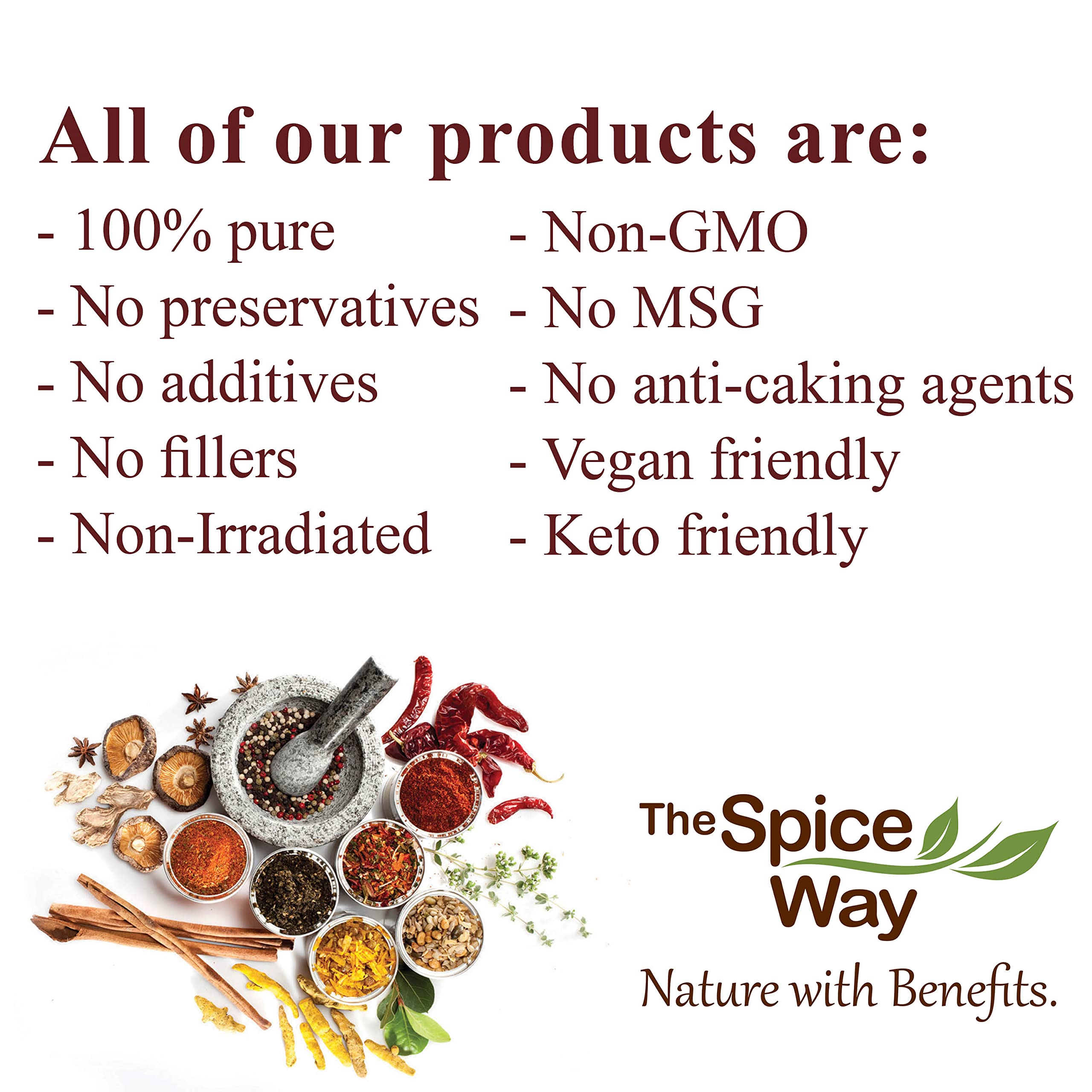 The Spice Way - Pure 100% Ground Sumac Spice, No Salt, no GMO, no Irradiation, Sumac Seasoning Powder 4 oz (resealable bag) (Sumak)
