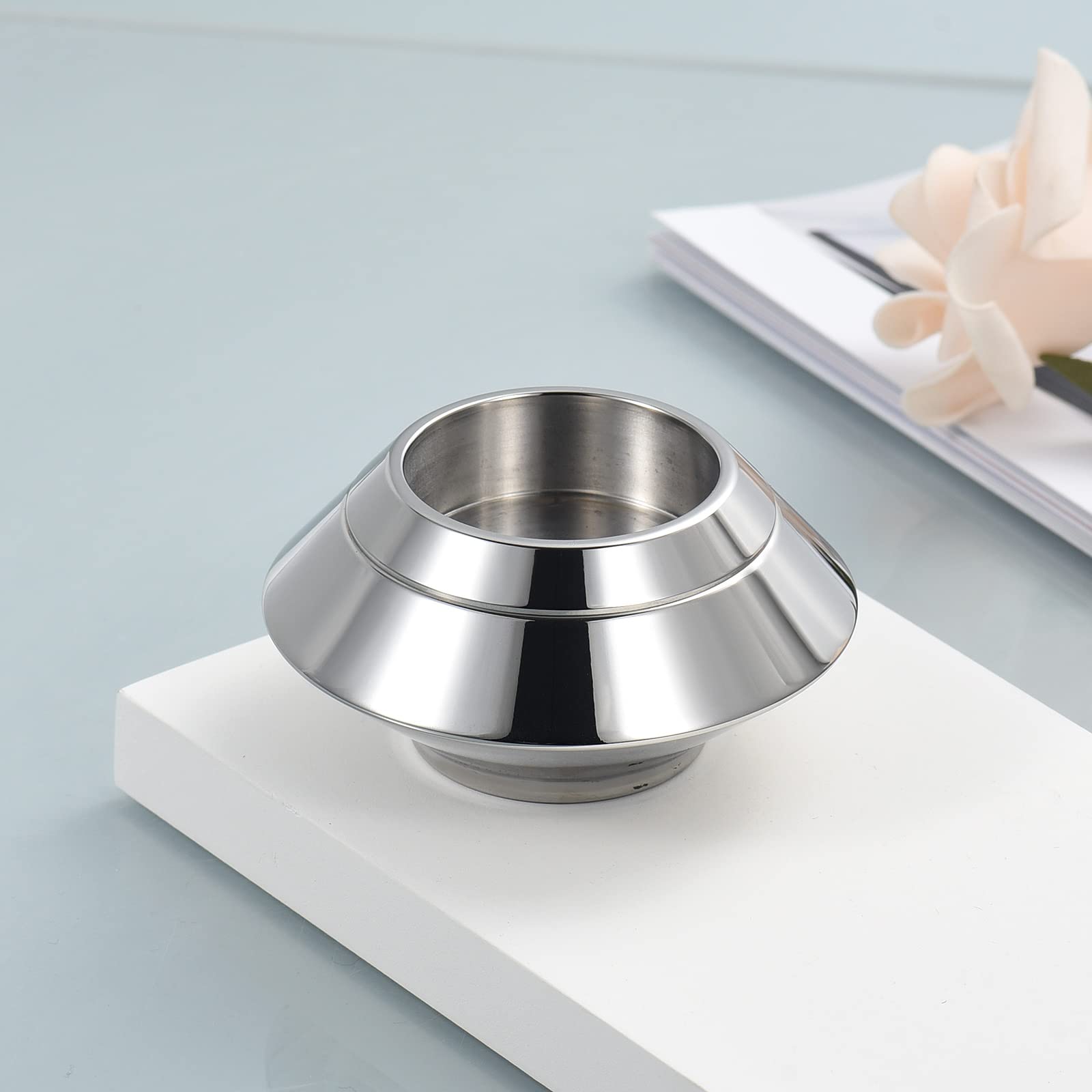 shajwo Cremation Urn for Human Ashes Stainless Steel Candle Ash Holder Keepsake Urn for Ashes Candlestick Mini Funeral Urns for Pet Ashes,Silver