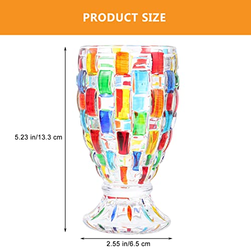 UPKOCH 2pcs Decorative Martini Holiday Rocks Drinks For Mug Multi-use Iced Painted Dinner Party Shower Breakfast Margarita Glasses Birthday Juice Goblets Container Painting Transparent