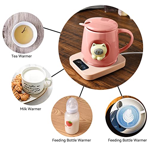 SWIMERY Mug Warmer - Coffee Mug Warmer Keep a Constant Temperature of 135℉ - Coffee Cup Warmer for Cocoa Tea Water and Milk (No Cup), Pink
