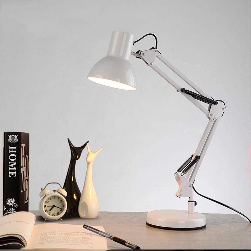 PowerKing USB Desk Lamps, Architect LED Desk Lamp, Reading Book LED, Adjustable Table Lamp, Protect Eyes, Energy Saving (White)
