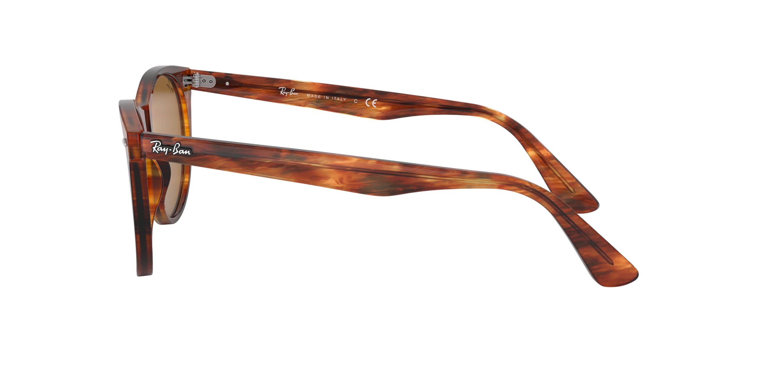 Ray-Ban RB2185 Wayfarer II Round Sunglasses, Striped Havana/B-15 Brown, 52 mm