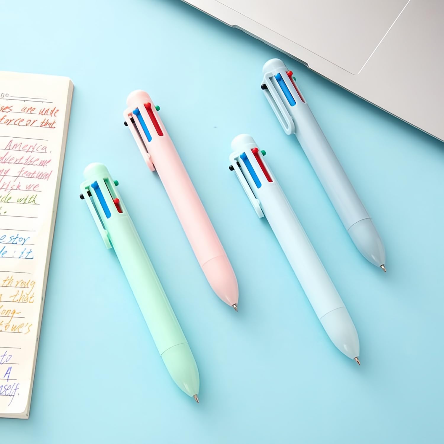 Multi color pen Macron 6-Pack Versatile 6-Color Ballpoint Pens - Smooth Writing and No Bleeding, Perfect for Journaling and Creative Tasks (6-Pack Ballpoint Pens)
