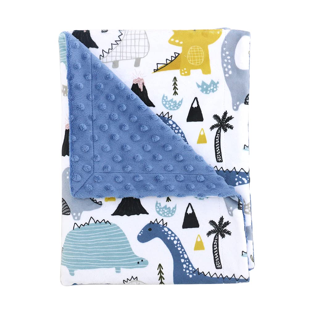 NS Brook Baby Blanket 30 X 40 Inches, Unique Design and Super Soft Minky with Double Layer Dotted Backing for Newborn and Toddler, Best for Boy
