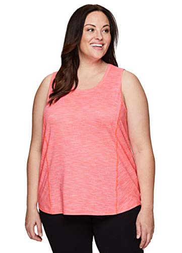 RBX Active Women's Plus Size Athletic Quick Dry Space Dye Relaxed Sleeveless Crewneck Workout Yoga Tank Top