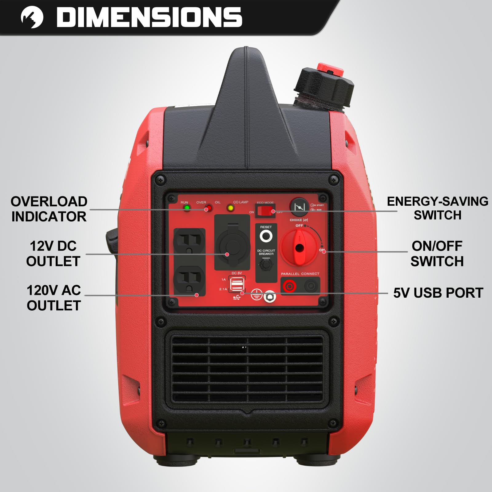 PowerSmart 2500-Watt Super Quiet Portable Inverter Generator, Gas Powered, High Fuel-Efficient Generator, Lightweight for Camping Home Use CARB Compliant PS5025 2024Version