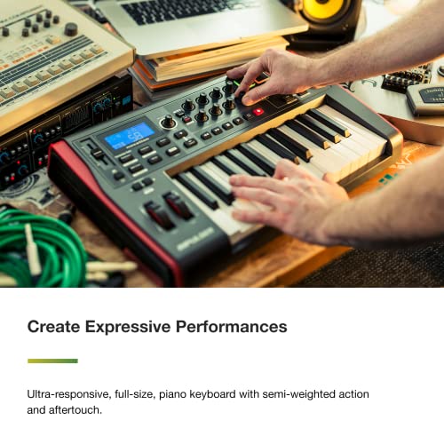 Novation Impulse 61 Keys USB bus-powered MIDI Controller Keyboard โ Robust, ultra-responsive, full-size piano keyboard with aftertouch and velocity-sensitive pads โ works on Mac or Windows