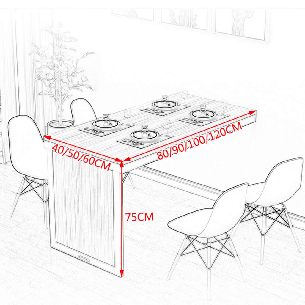 QIMO Wall Mounted Table, Fold Out Convertible Desk Multi-Function Computer Desk Writing Desk Home Office Wood Wall Floating Desk