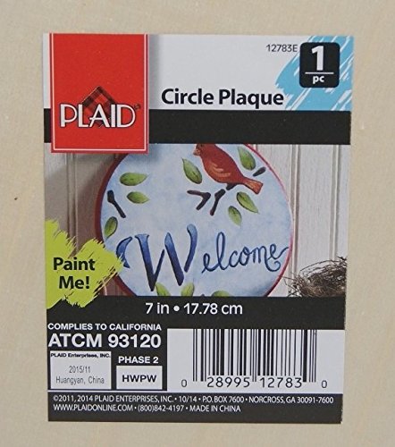 Plaid 7 Round Unfinished Wood Plaque Bundle - 2 Pack