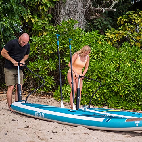 TAHE 11'0 Breeze Wing AIR Premium Inflatable SUP Paddleboard Package Complete with Paddle and Leash,Blue