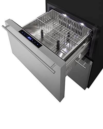 Summit Appliance ADRF244PNR 24" Wide 2-Drawer Refrigerator-Freezer (Panels Not Included); 3.32 cu.ft Capacity; Frost-Free; Temperature and Open Drawer Alarms