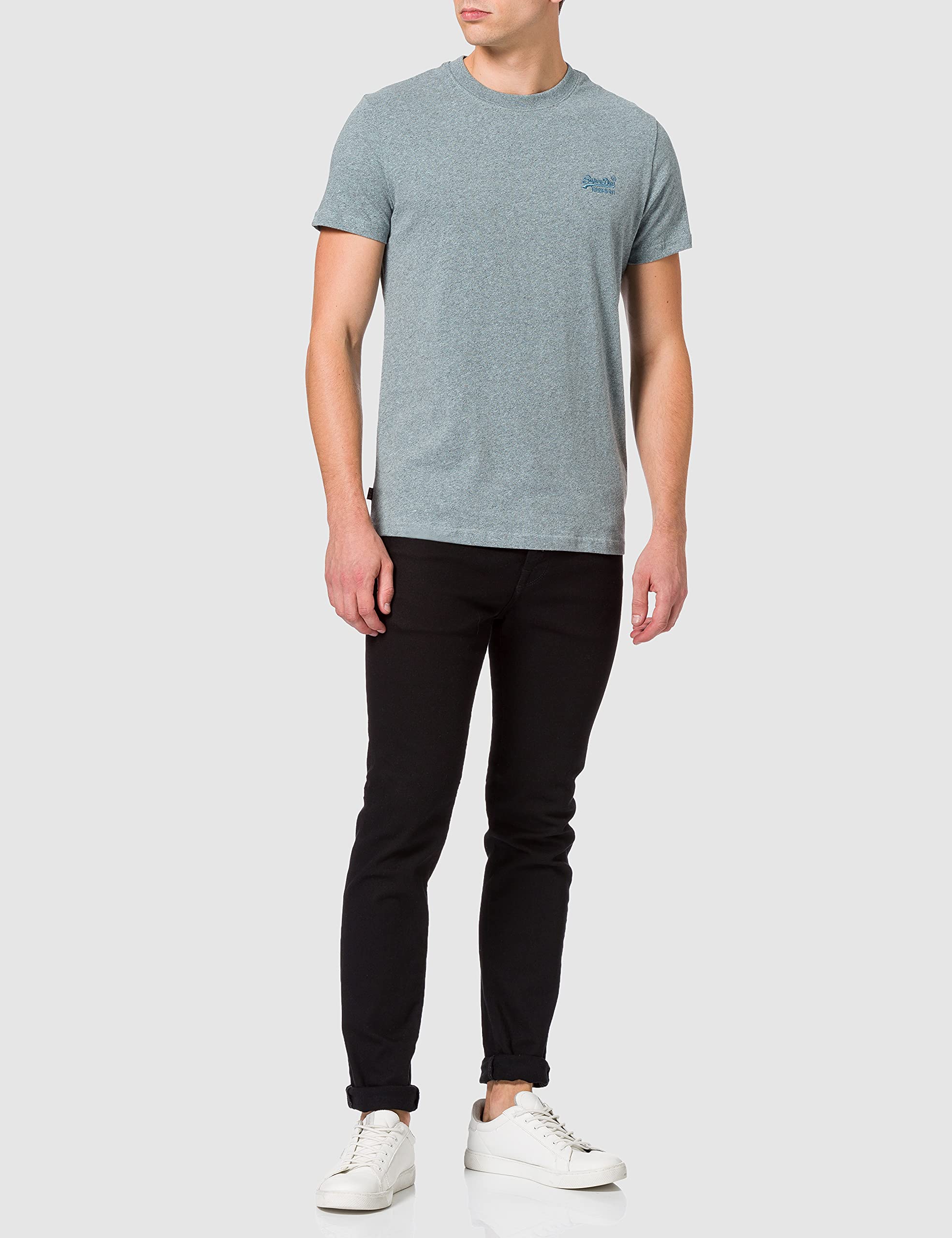 Superdry Mens Organic Cotton Essential Logo T-Shirt Coastal Blue Grit Size M