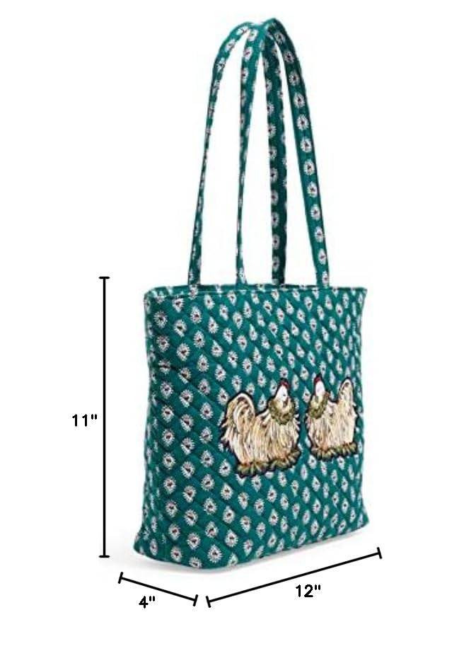 Vera Bradley Women's Cotton Small Tote Bag, French Hen - Recycled Cotton, One Size