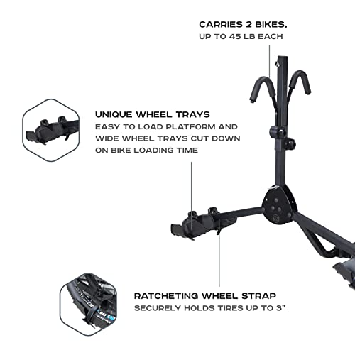 Saris Bicycle Racks, All Star Tray Style Hitch Rack, Mount 2 Bikes, Black