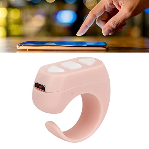 Remote Control for Phone, Page Turner ABS 3 Buttons 10m Distance for Watching Video Shots (Pink)