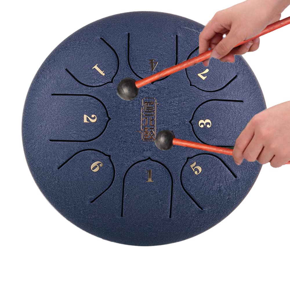Steel Tongue Drum 6 Inch 8 Note,Ethereal Drum Panda Drum,Class D Ethereal Drum,Applicable to Music Education,Mind Healing, Yoga Meditation (Malachite)