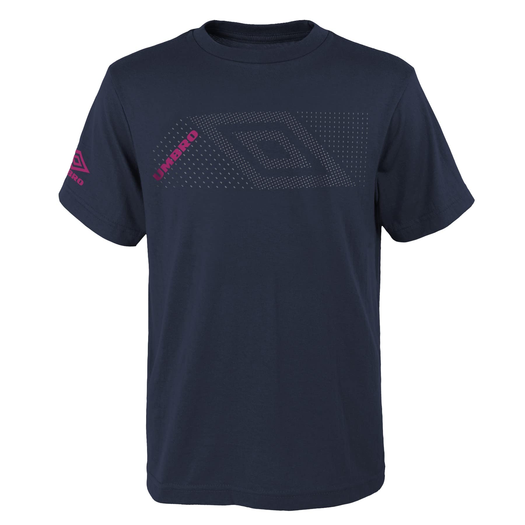 Umbro Mens Connect The DOTS T-Shirt, Dark Navy/Festival Fucshia, Large