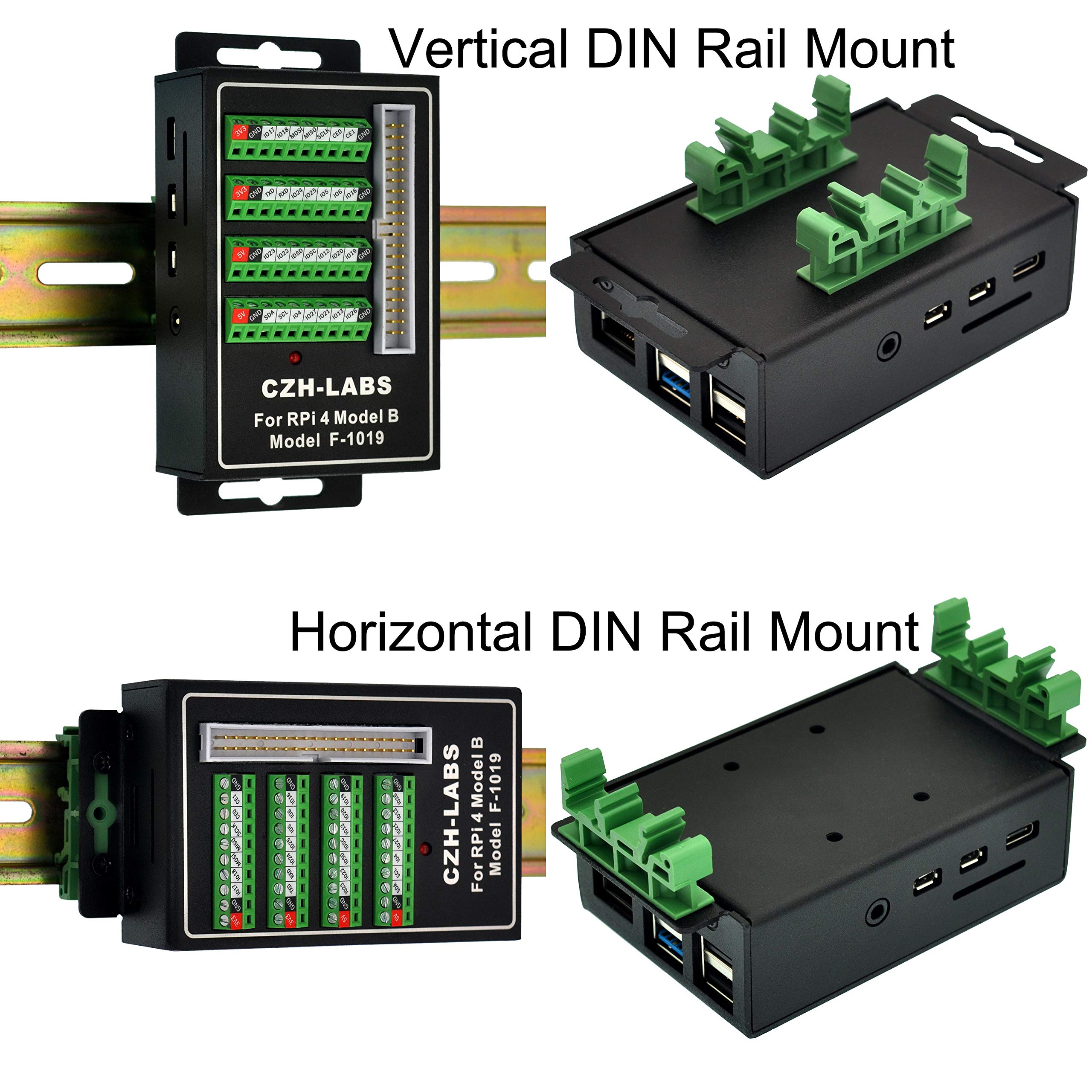 RPi Screw Terminal Block Breakout Module with Aluminum Enclosure. for Raspberry Pi 4 Model B
