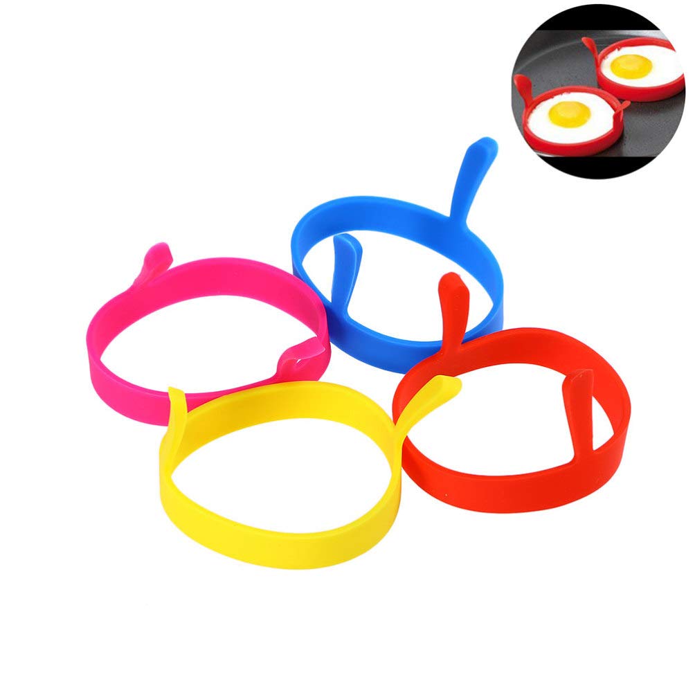 UPKOCH 12 Pcs Silicone Egg Ring Non Stick Egg Cooking Rings Fried Egg Mold Pancake Rings for Frying Eggs Omelet Egg Mcmuffins Random Color