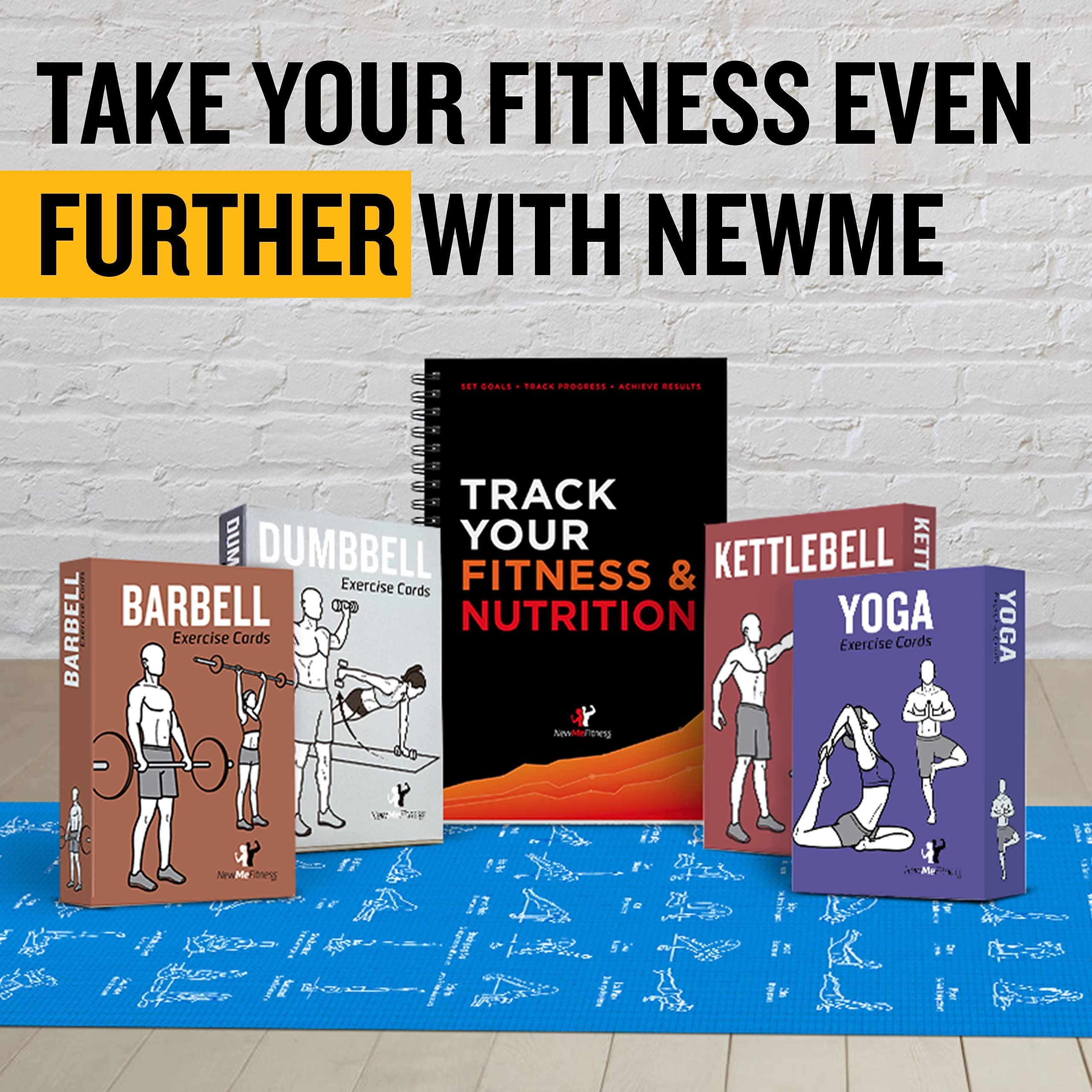 NewMe Fitness Workout Posters for Home Gym, Dumbbell Exercise Posters for Full Body Workout, Core Abs Legs Glutes & Upper Body Training Program (Vol 1)