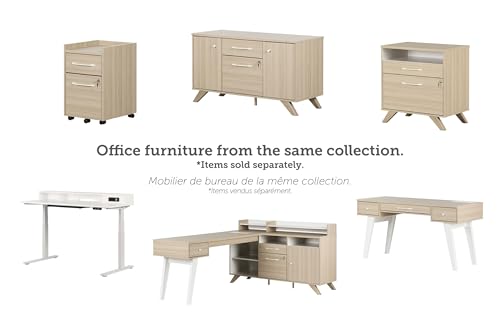 South Shore Helsy 2-Drawer File Cabinet, Lateral, Soft Elm and White