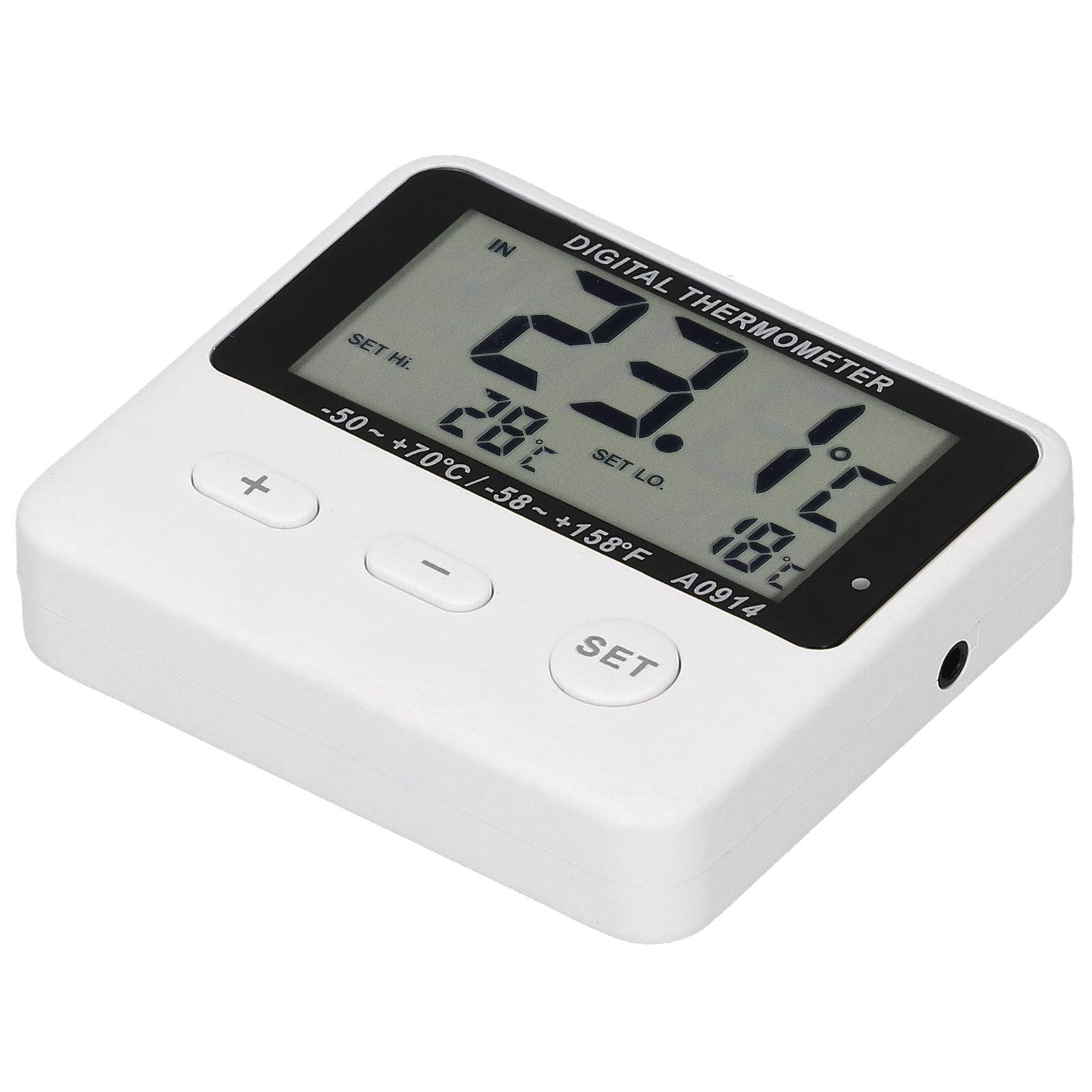 Walfront Digital Freezer Thermometer Battery Powere Universal Refrigerator Temperature Measuring Alarm Console with Probe for Kitchen Home Restaurants Bars, Thermostat