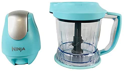 Ninja Storm Food Processor Blender Master Bowl 450W Motor Power Pod with Total Crushing Technology BPA-Free Pitcher Baby Blue QB751Q (Renewed)