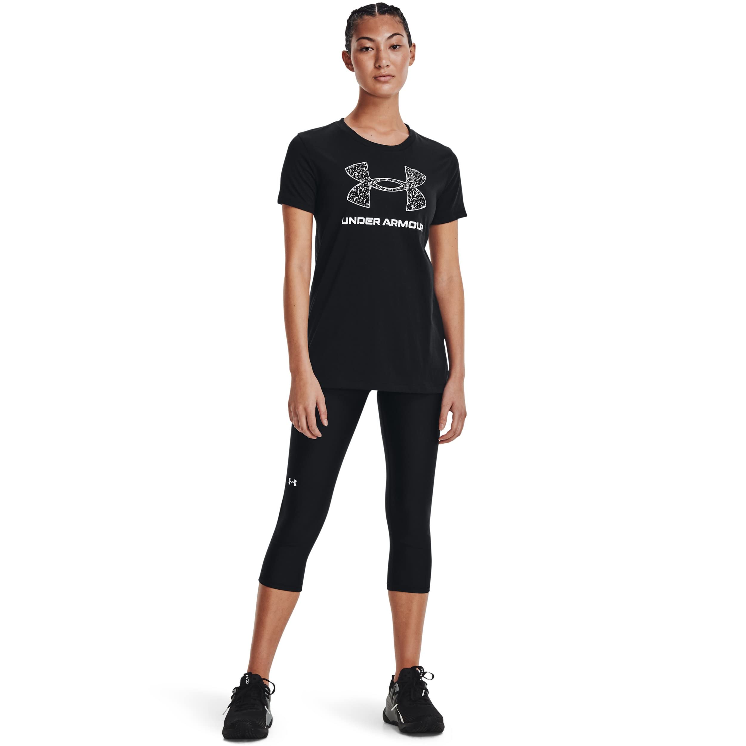 Under Armour Women's Live Sportstyle Graphic Short-Sleeve Crew Neck T-Shirt, Black (003)/Penta Pink, Medium