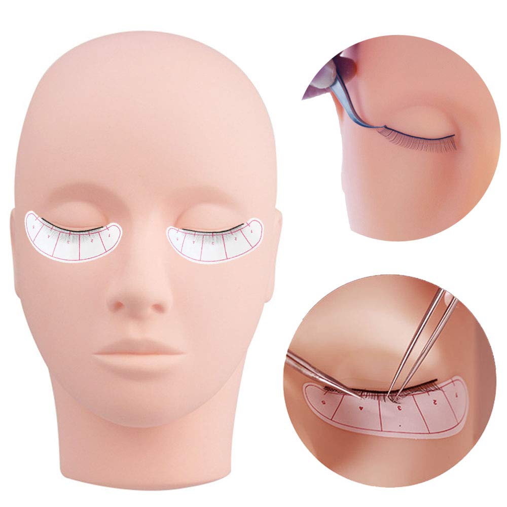 Practice Lashes for Eyelash Extensions Supplies, TopDirect 35 Pairs Training Lashes Practice Eyelash Strips Self Adhesive with 35 Pairs Eye Patches Stickers