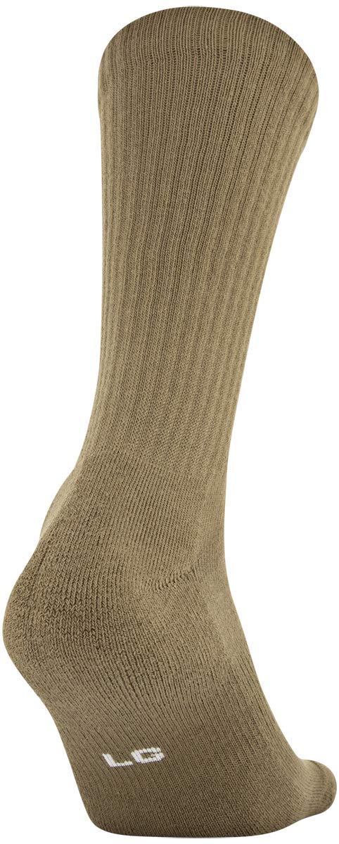 Under Armour Adult Tactical HeatGear Boot Socks, 1-Pair, Coyote Brown/White 1, Medium