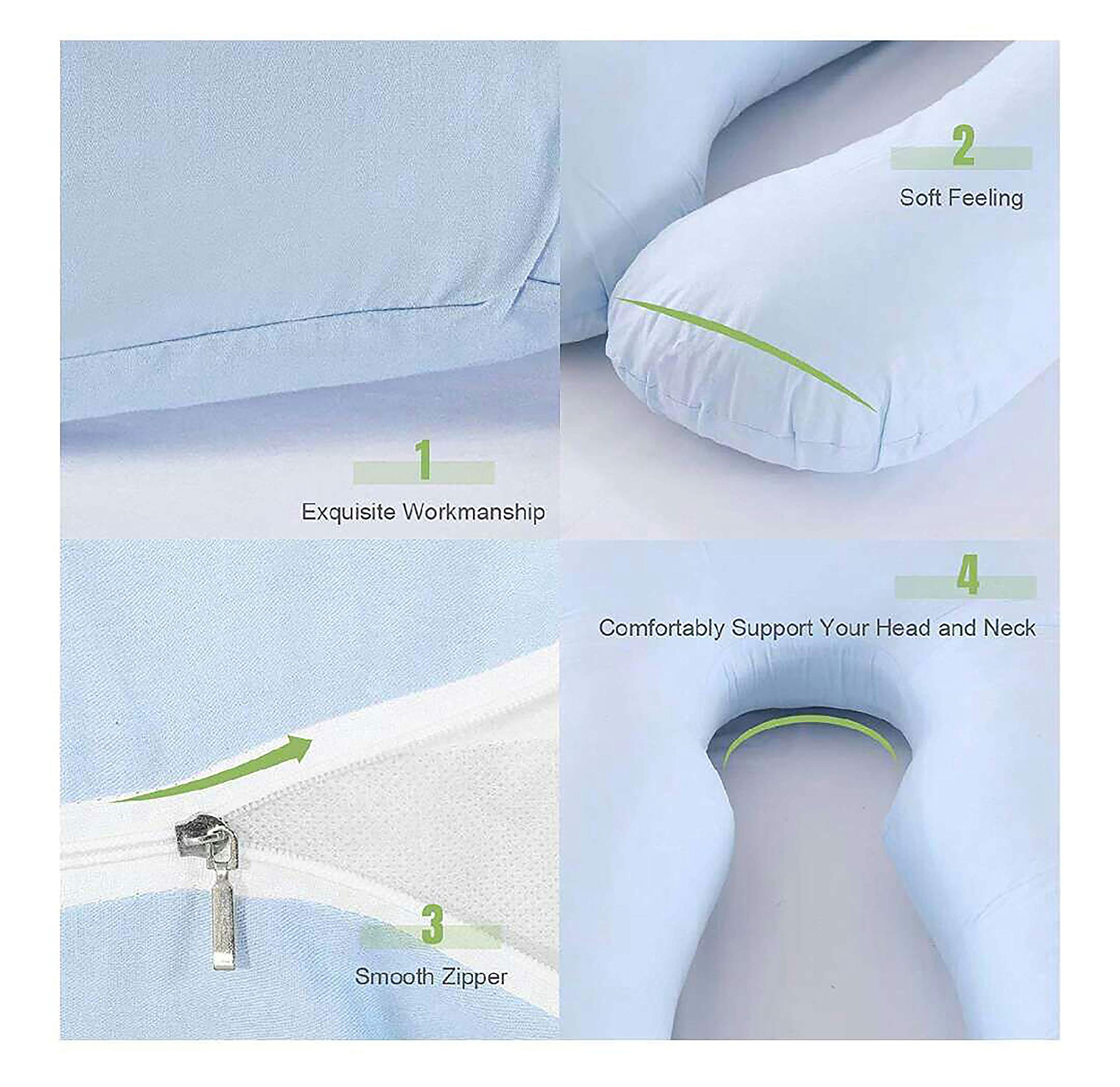 Pregnancy Pillow U-Shape Full Body Pillow Maternity Support for Back Neck Belly Leg Hips Pregnant Women Cushion - Blue