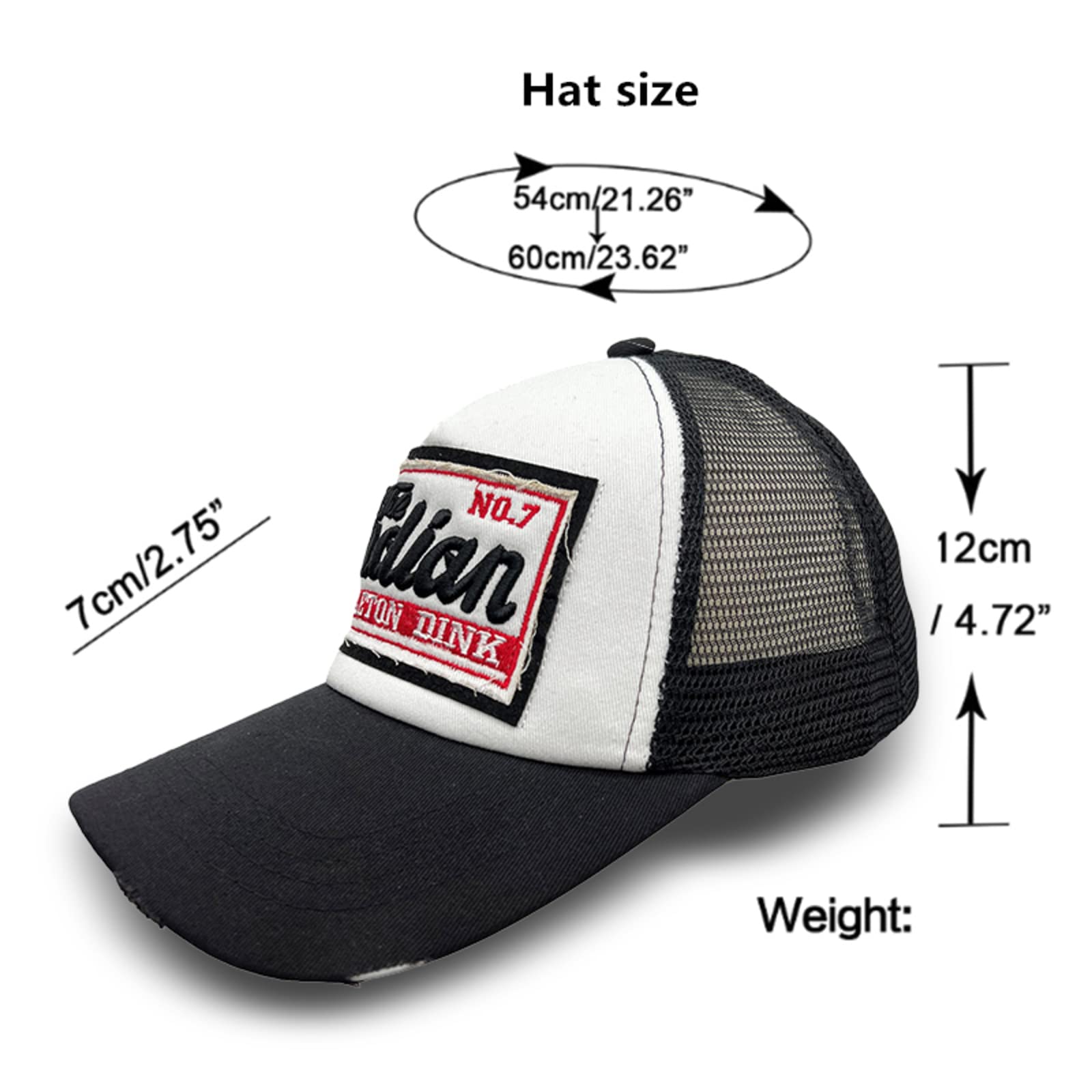 The Indian Skeleton Dink Cotton Baseball Mesh Cap, Distressed Vintage Dad Hat Adjustable Snapback Trucker Hats for Men Women Black
