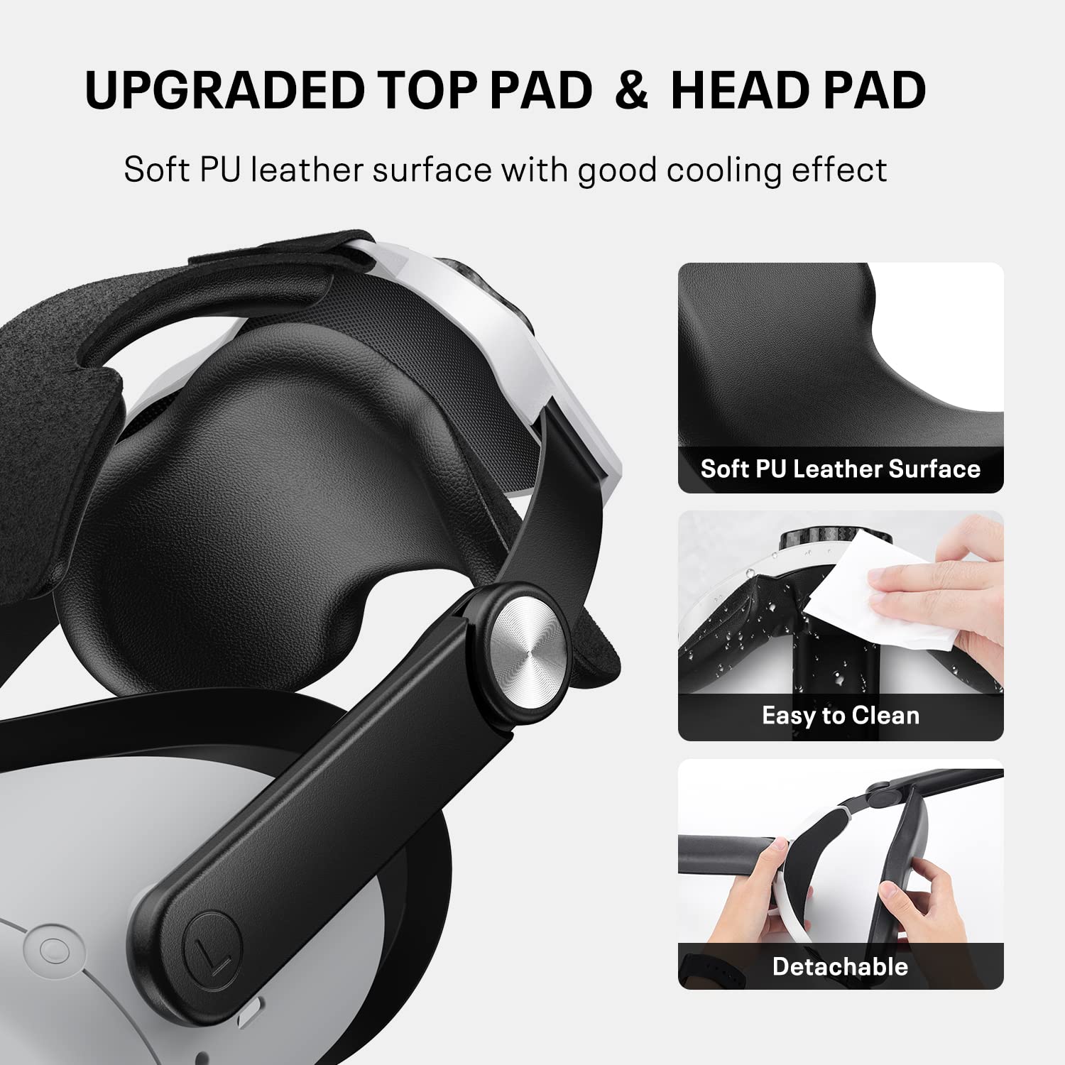 Topcube Head Strap for Oculus Quest 2 - Replacement for Meta Quest 2 Elite Straps Ergonomic Comfort Enhanced Support Elevate VR Experience