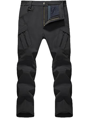 TACVASEN Men's Snow Ski Pants Insulated Thermal Warm Water Resistant Pants with Fleece Lined Utility Pockets Pants Mens Millitary Airsoft Army Pants