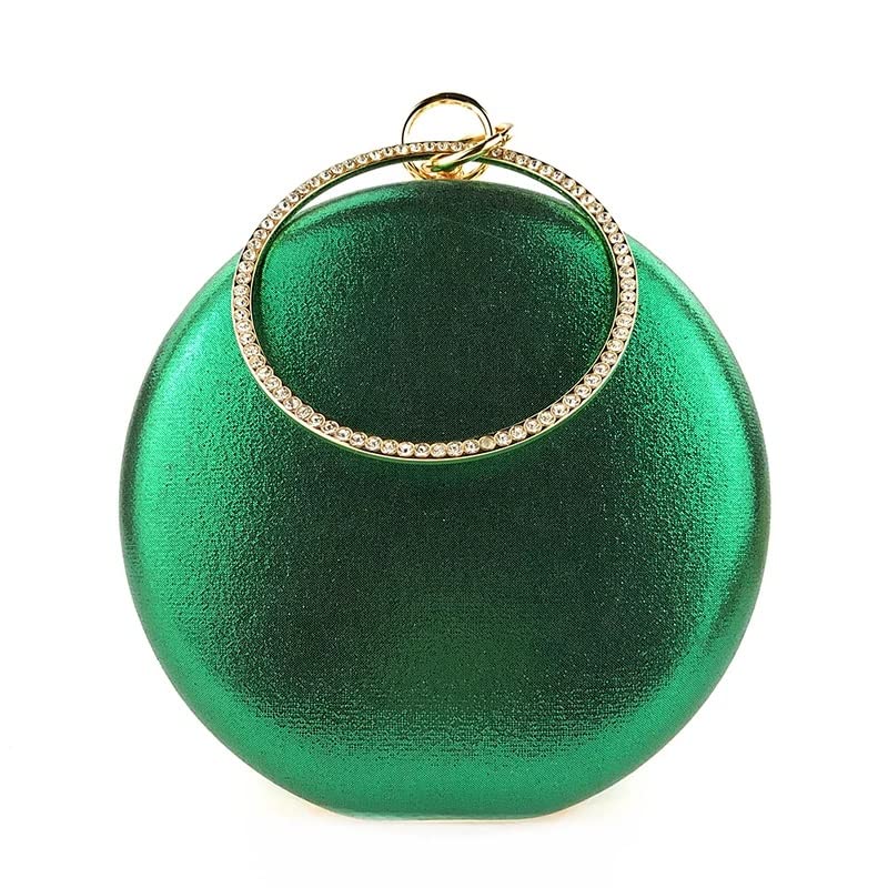 ZHUHW Clutch Bag Women Round Clutch Purse Evening Bag Crystal Wedding Purse Handbag Chain Shoulder Bag