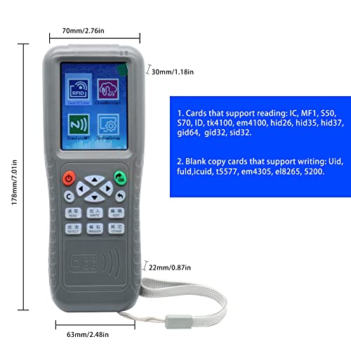 NFC RFID Card Copier Reader Writer Duplicator, WiFi Full Decode Smart Card RFID NFC Copier IC ID Reader Writer Duplicator, 10pcs ID125khz Cards+10pcs ID125khz Keyfobs+10pcs 13.56mhz IC Key