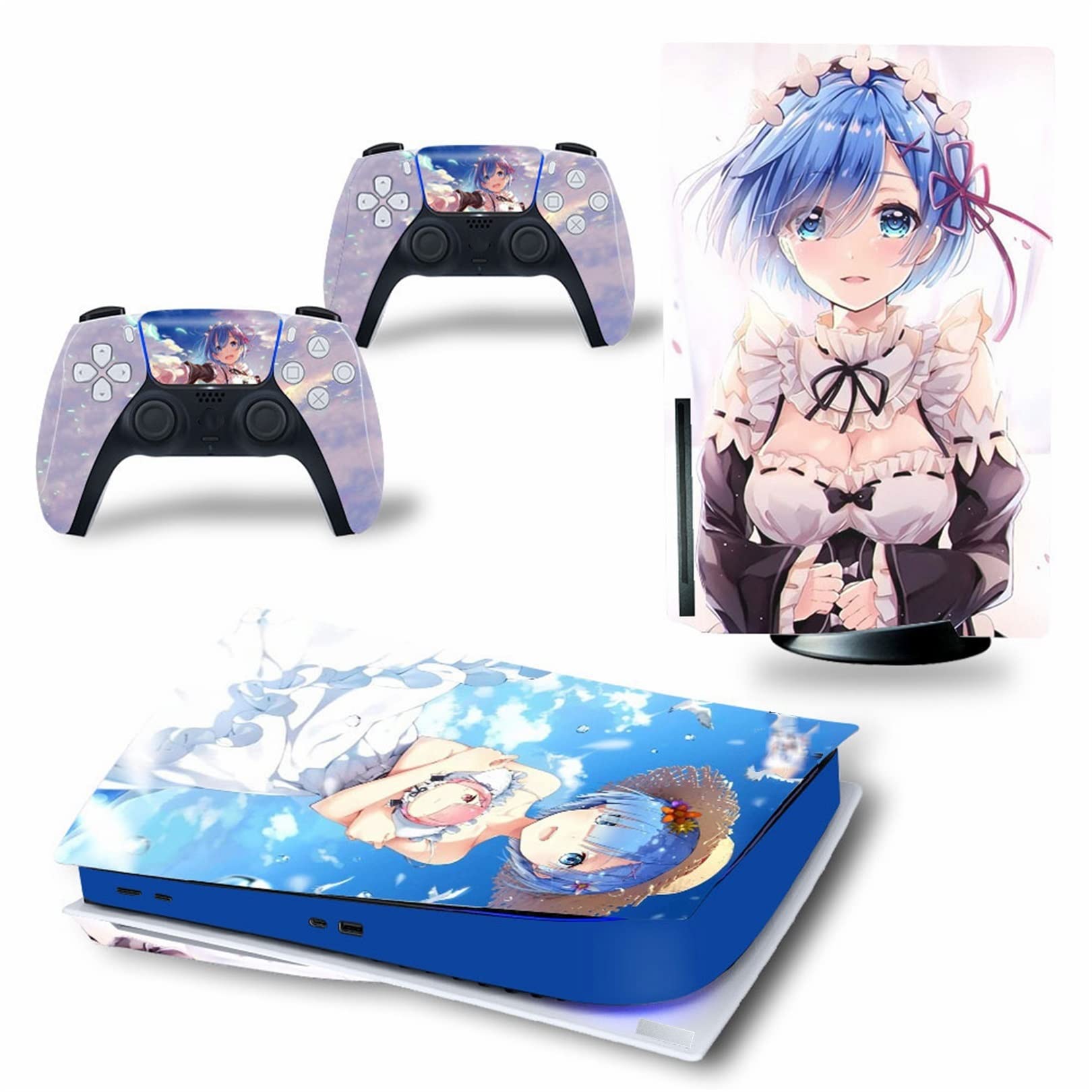 WREXIL LEEWEE for PS5 Skin Disc Edition & Digital Edition Console and Controller Vinyl Cover Skins Wraps Scratch Resistant, Compatible with for PS5 897392 No Foaming (Size : Digital Edition)