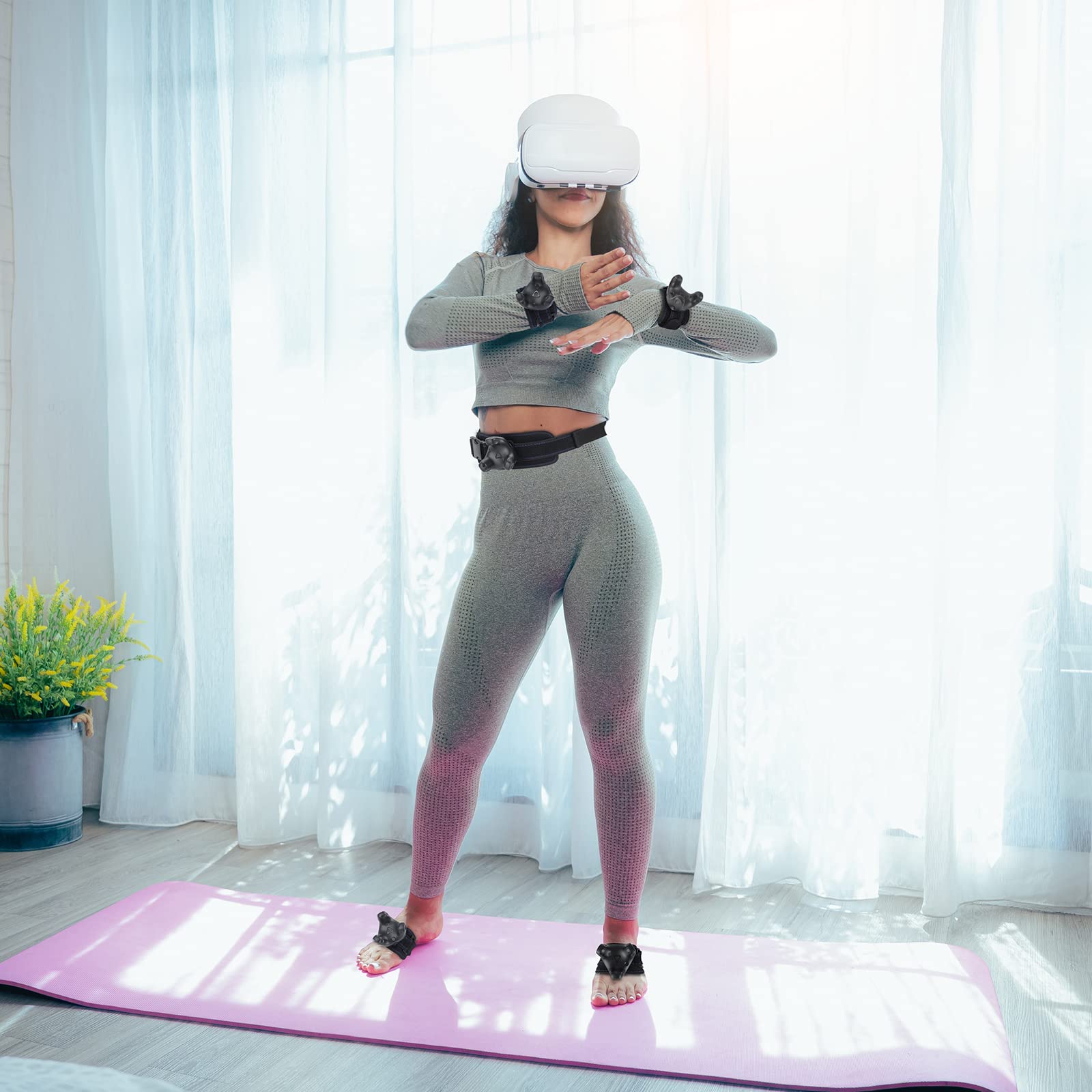 VR Tracker Belt and Straps Accessories Compatible with PC HTC Vive Trackers for Full Body Tracking (Trackers NOT Included)