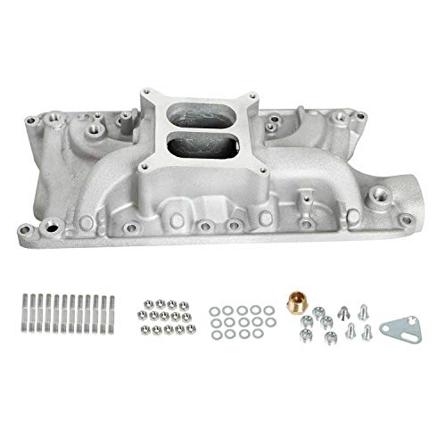 TYFYB Aluminum Air Gap Intake Manifold Dual Plane For SBF 260 289 302 Small Block silver