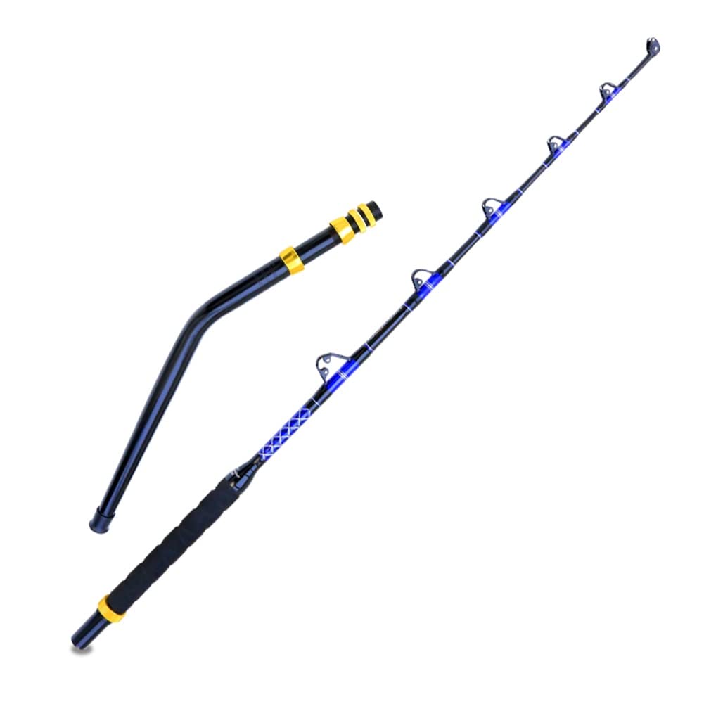 Topline Tackle Deep Sea Fishing Rod, Heavy Duty Bent Butt Trolling Rod with Roller Guides,Conventional Fishing Rod